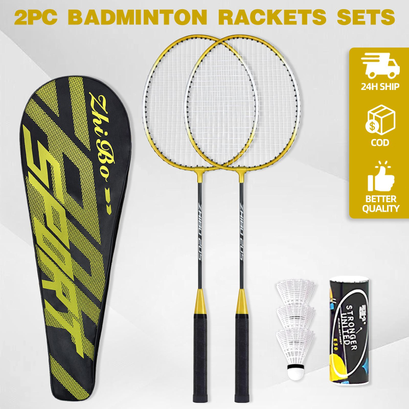 【Free 3PC Shuttlecock】Original Badminton Set 2pcs Badminton Racket For ...