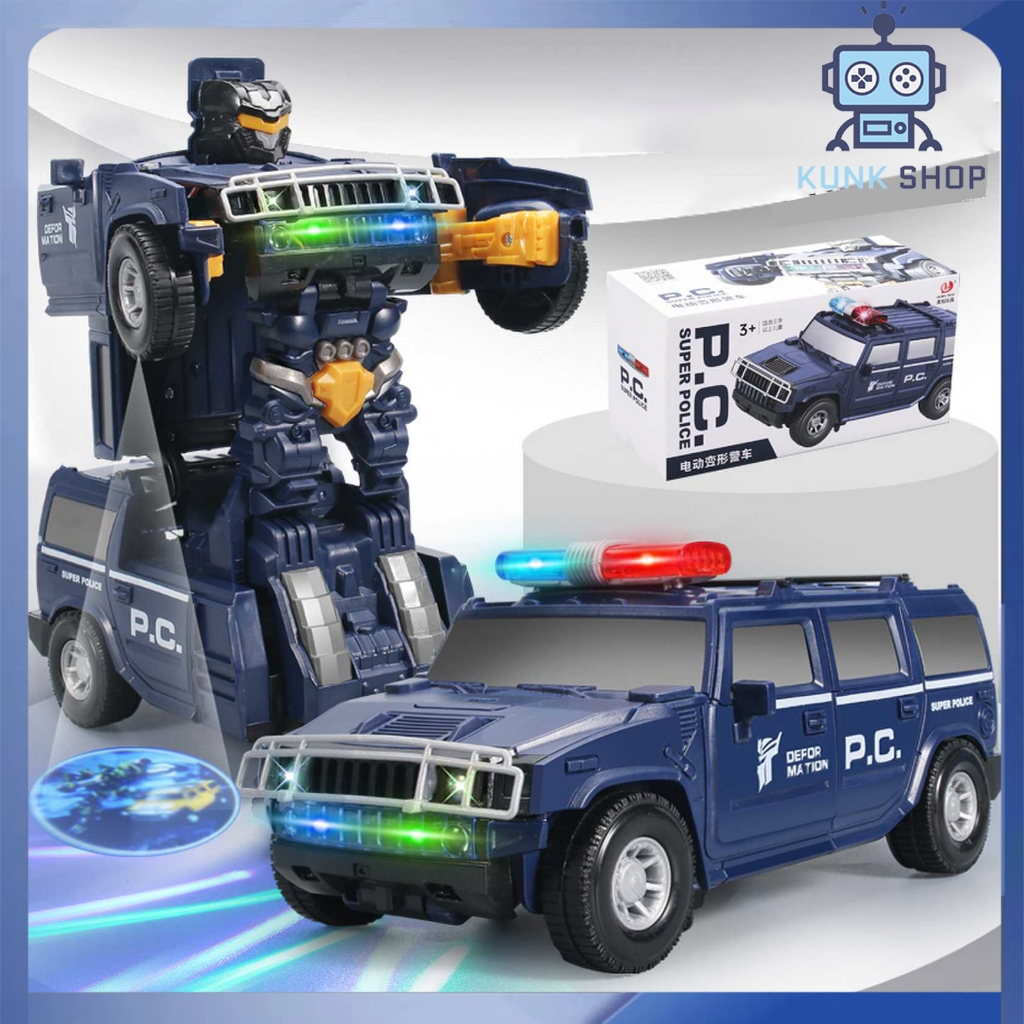 Transformers toys 2 in 1 RC Car with Flashing Lights and 360°Rotation ...