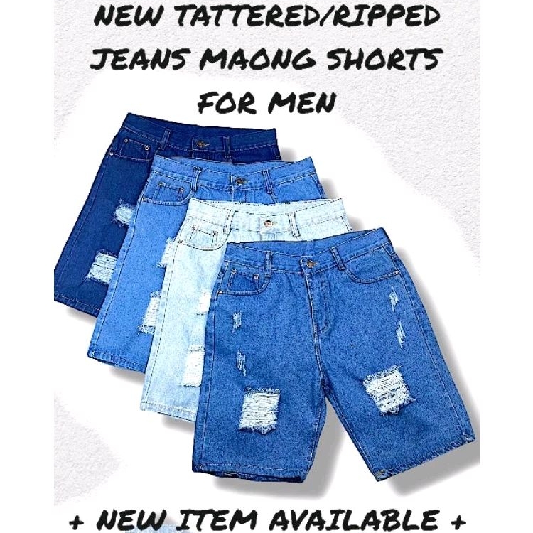 NEW TATTERED/RIPPED JEANS MAONG SHORTS FOR MEN | Shopee Philippines