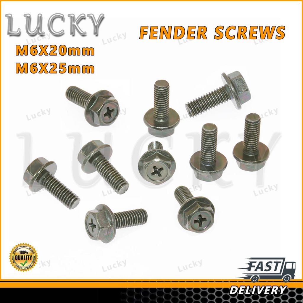 Lucky 10Pcs M6 Screw Car Fender screws Bolt Retainer Fender Liner Under ...