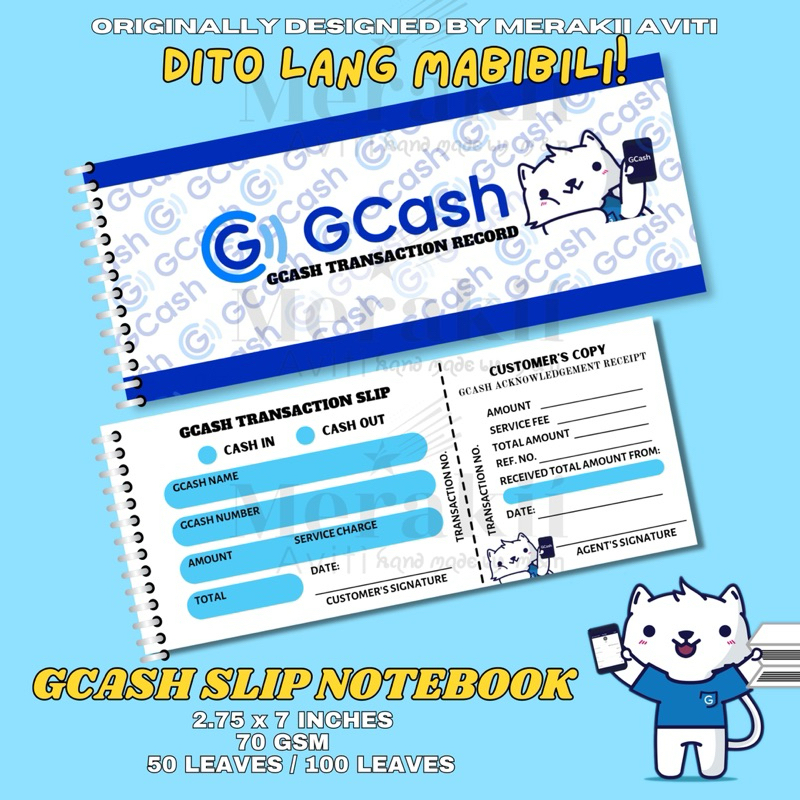 GCASH SLIP NOTEBOOK PERFORATED | 50/100 LEAVES | Shopee Philippines