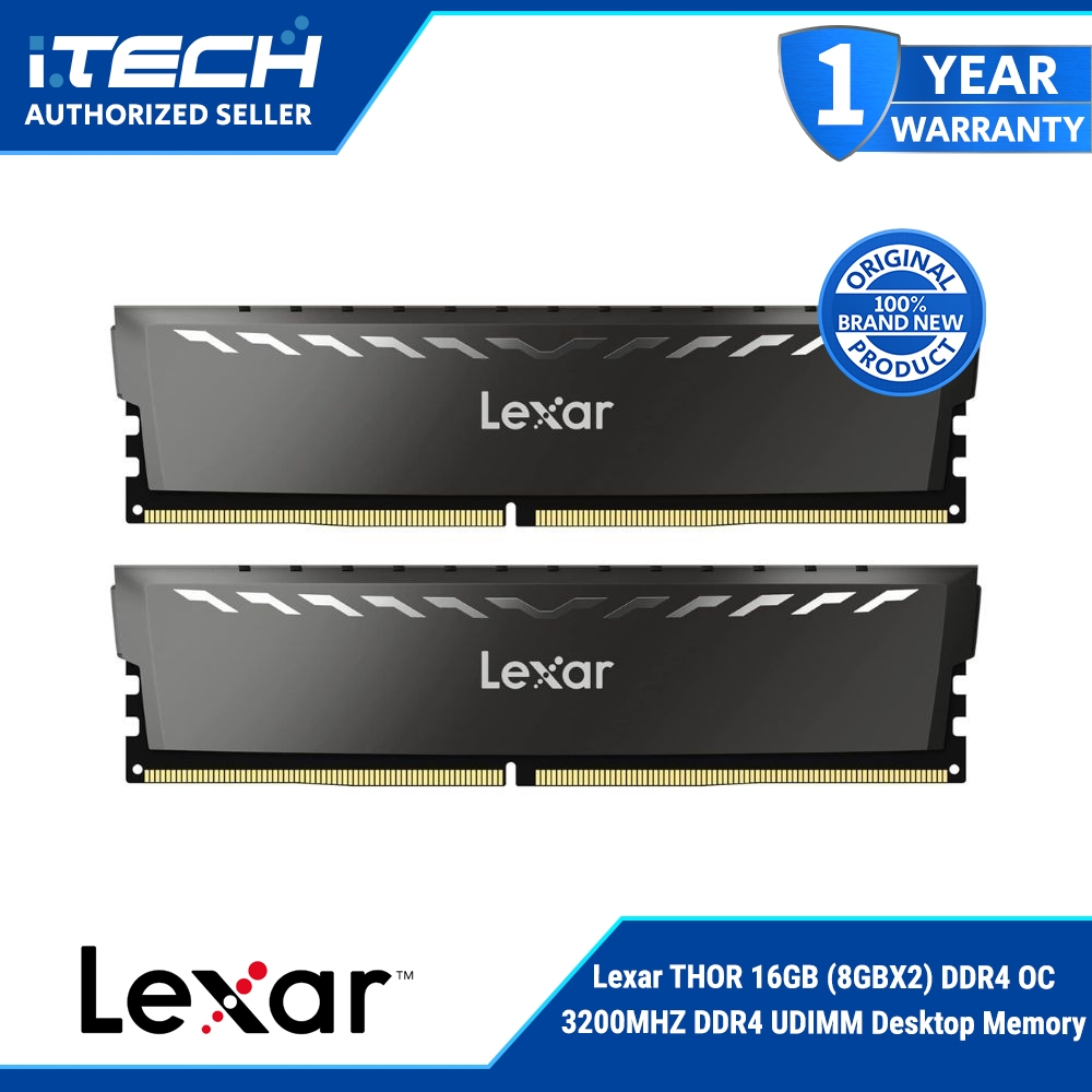 Lexar THOR 16GB (8GBX2) DDR4 OC 3200MHZ DDR4 UDIMM Desktop Memory ...