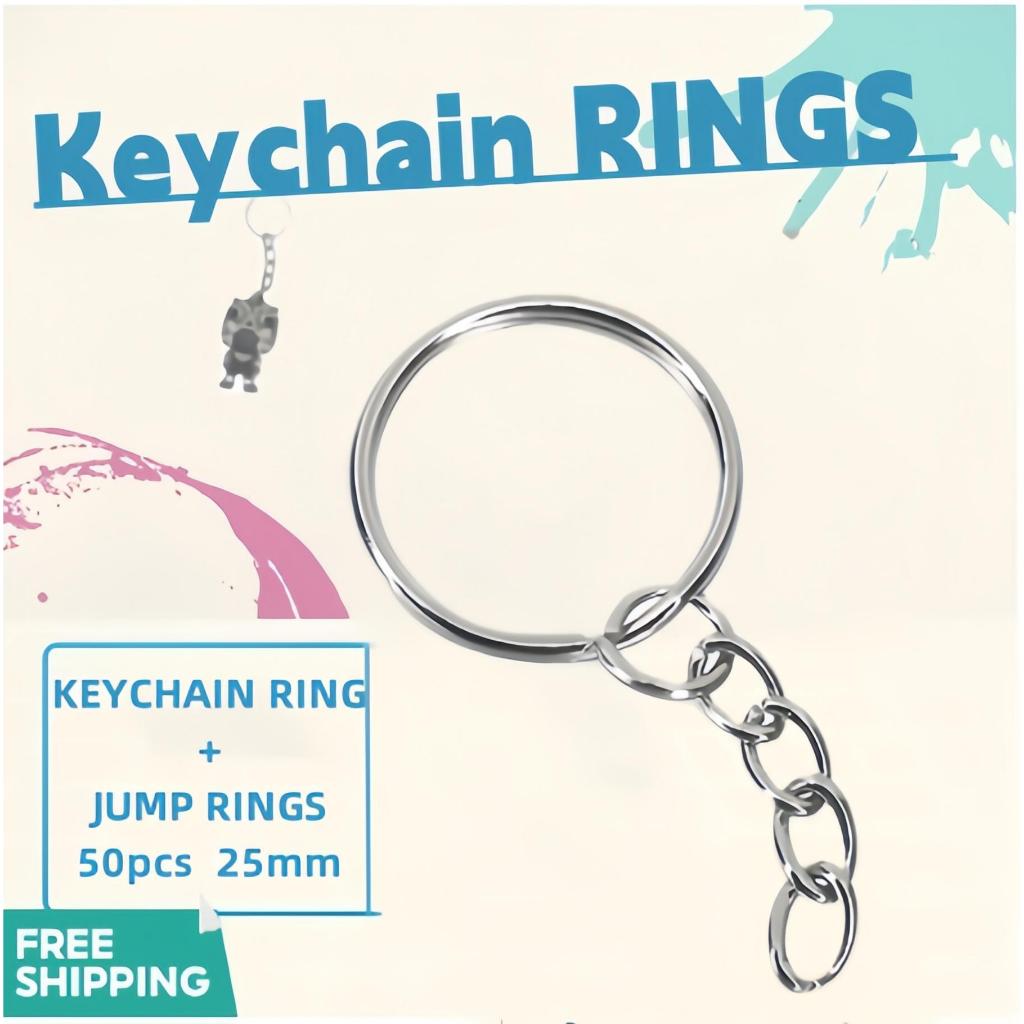 50pcs Split Metal Keychain / Key Chain / Key Rings / Key Holder 25mm ...