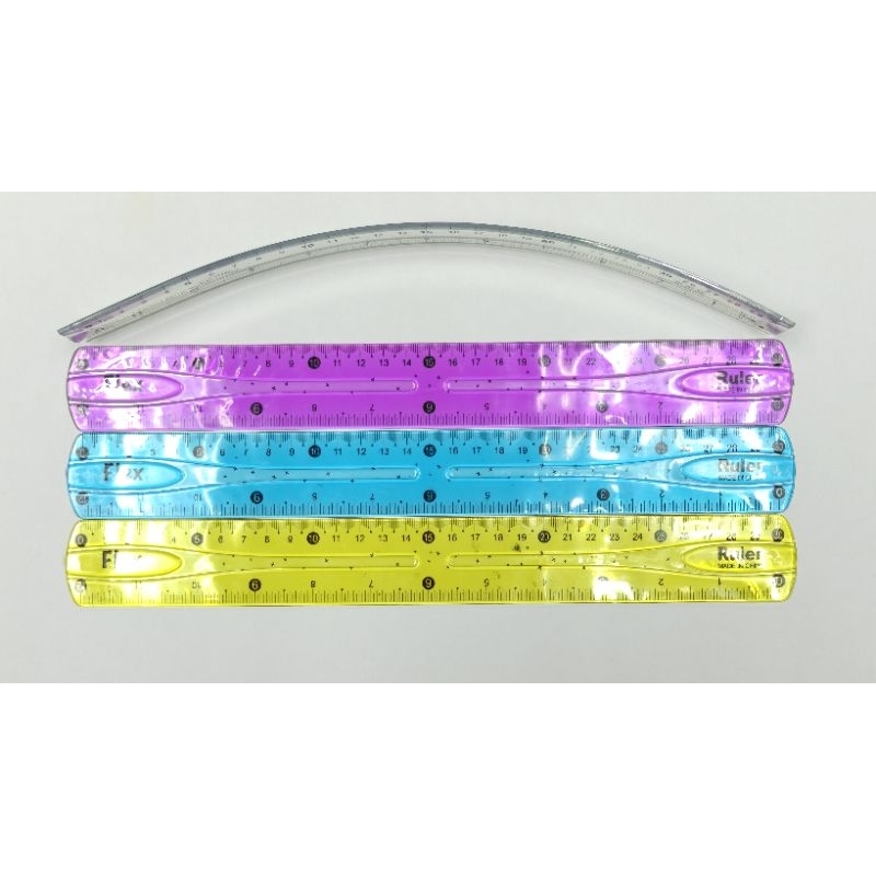 Flexible Ruler Neon Clear 12in 30cm Bendable for School | Shopee ...
