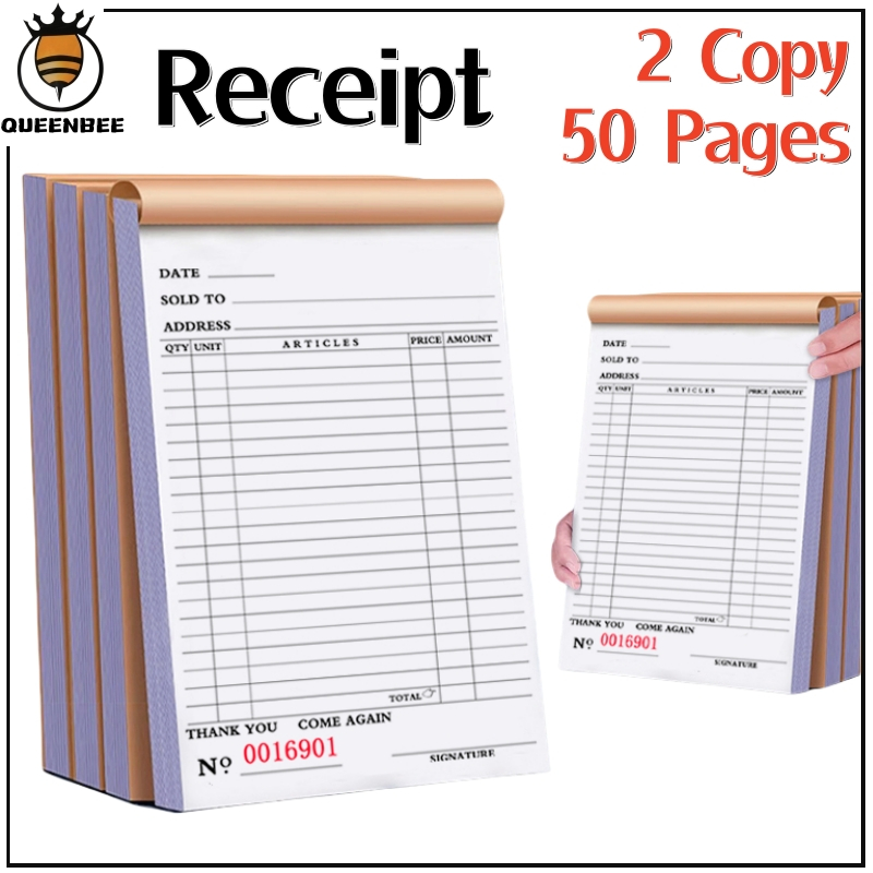 64K Receipt Resibo With Carbon 2x25pages High Quality Paper | Shopee ...