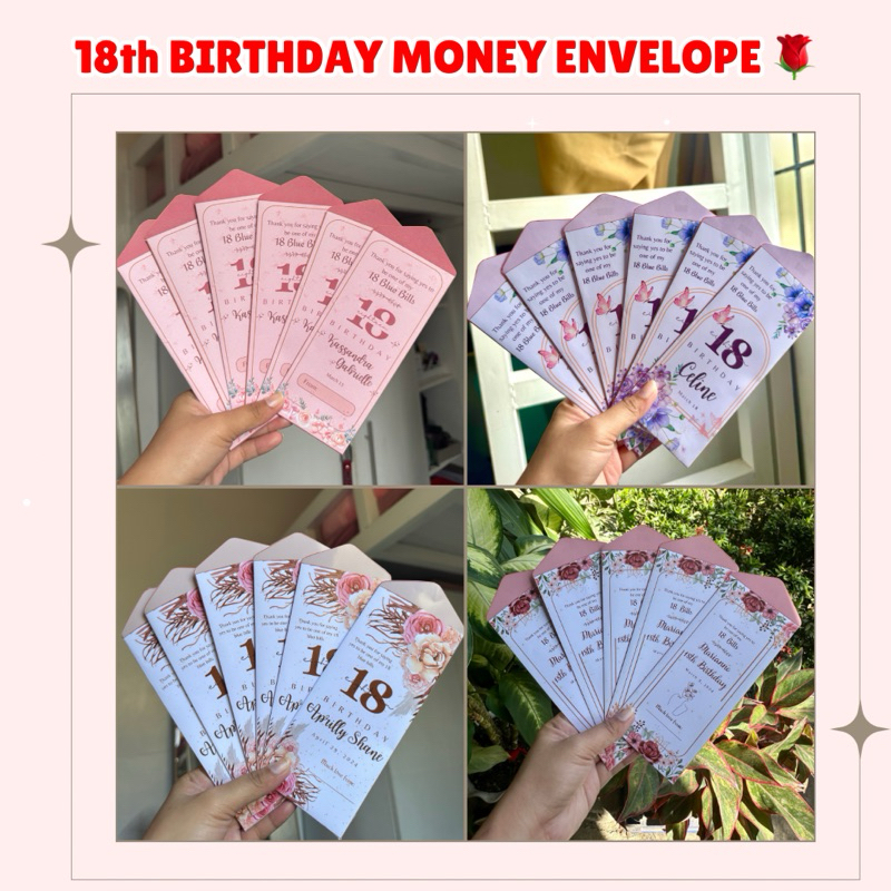 1pc Money envelope for debut (20pcs minimum) - 18 blue bills envelope ...