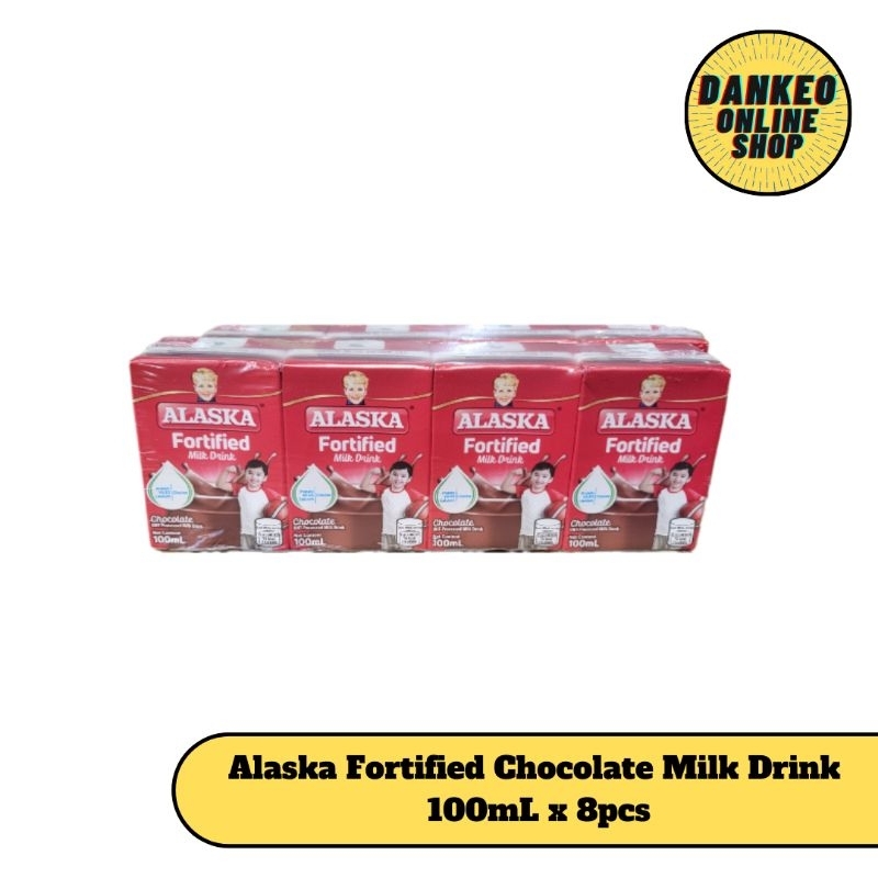 Alaska Fortified Chocolate Milk Drink 100mL x 8pcs | Shopee Philippines
