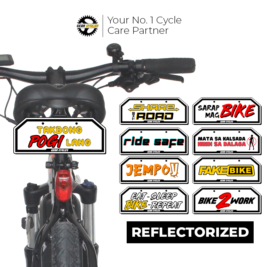 Gear Cycles Bike Plate Acrylic Reflectorized Waterproof Mountain Road ...