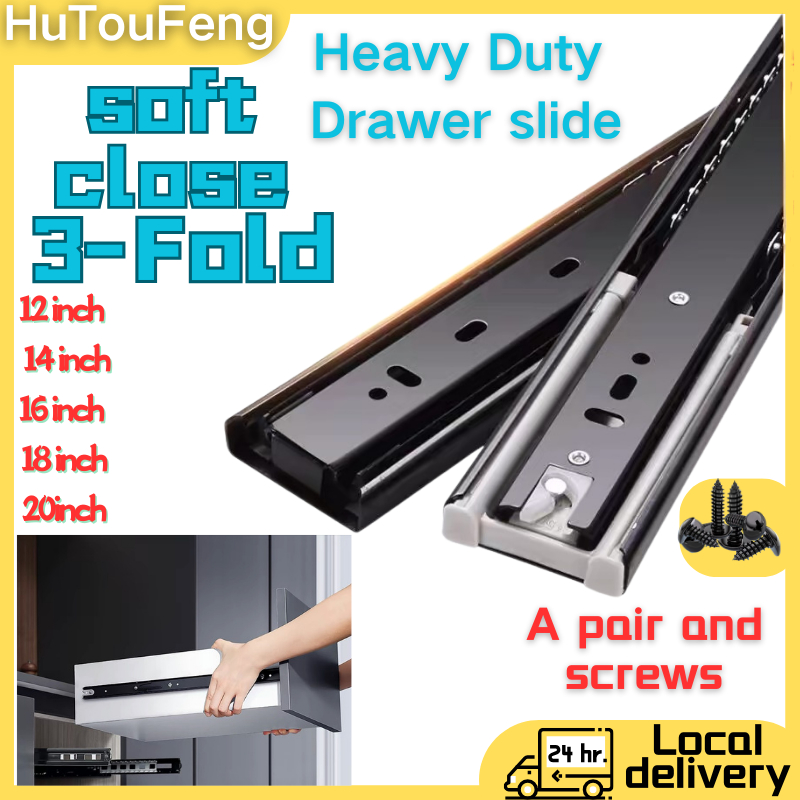 Soft Close Drawer guide heavy duty hydraulic drawer sliders set ...