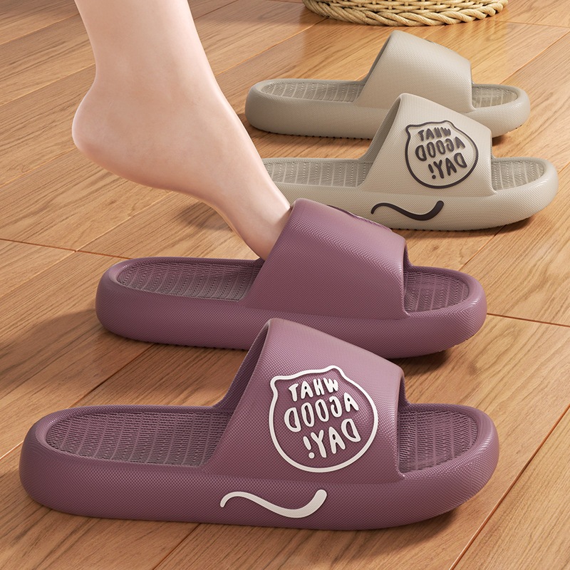 New style men's women's anti-slip cotton-feeling thick-soled slippers ...
