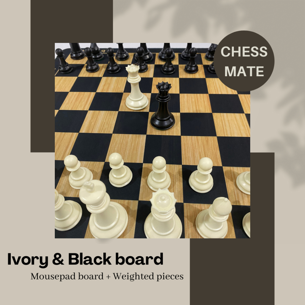 Chessmate ® • Staunton Premium chess set (pieces + mousepad board ...