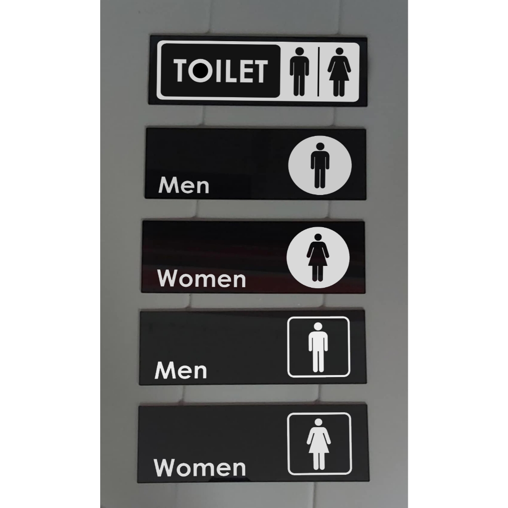 Toilet ACRYLIC sign-Restroom sign-Mens toilet sign-Womens toilet sign ...