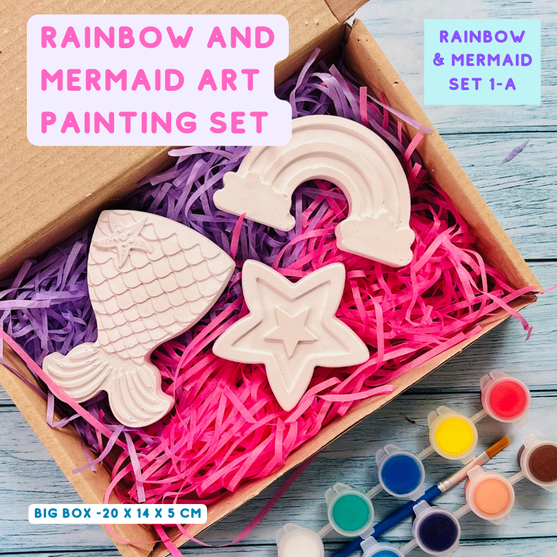 Rainbow and Mermaid Set Art Plaster Painting Kit for Party Giveaways ...