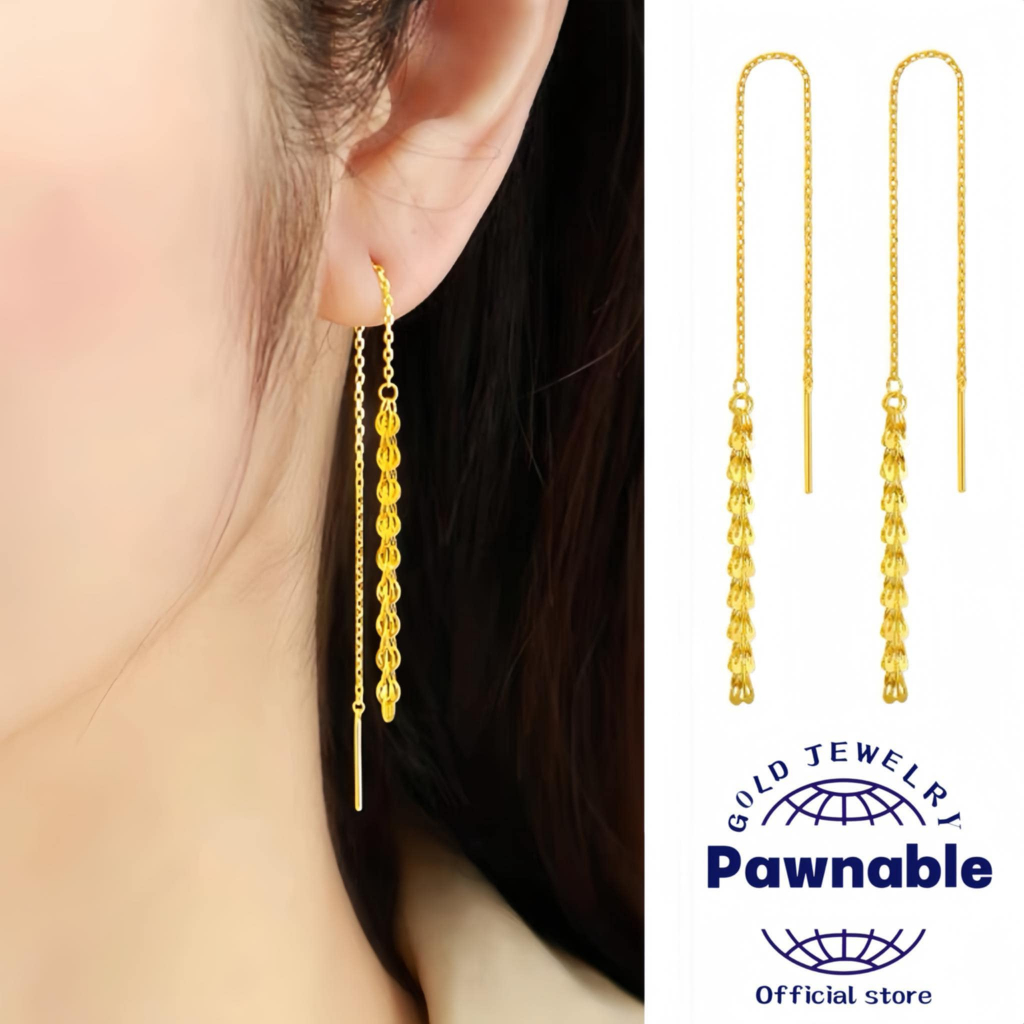 Pawnable Authentic 18k Saudi Gold Damascus Palay Tramline Earrings ...
