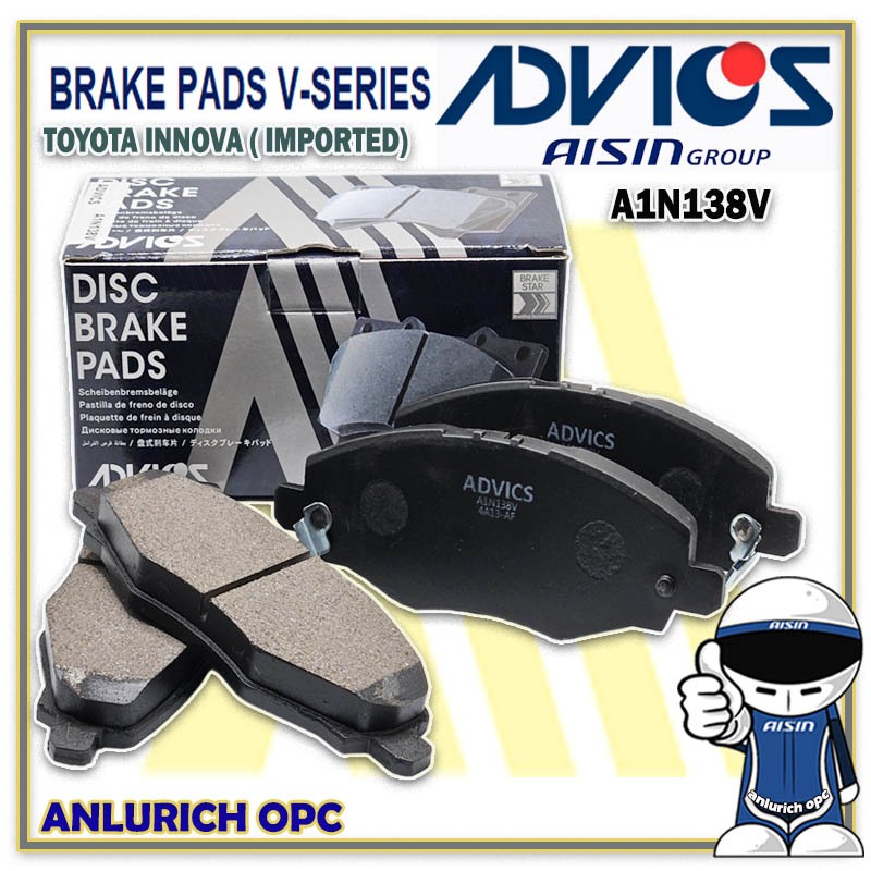 AISIN / ADVICS BRAKE PADS FRONT TOYOTA INNOVA 2013-2016 ( IMPORTED ...