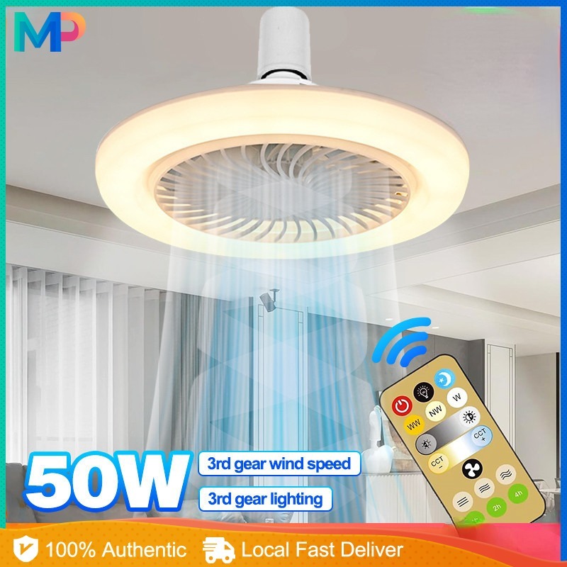 50W Electric Rotating Ceiling Fan With 3Colors Lighting Lamp Remote ...