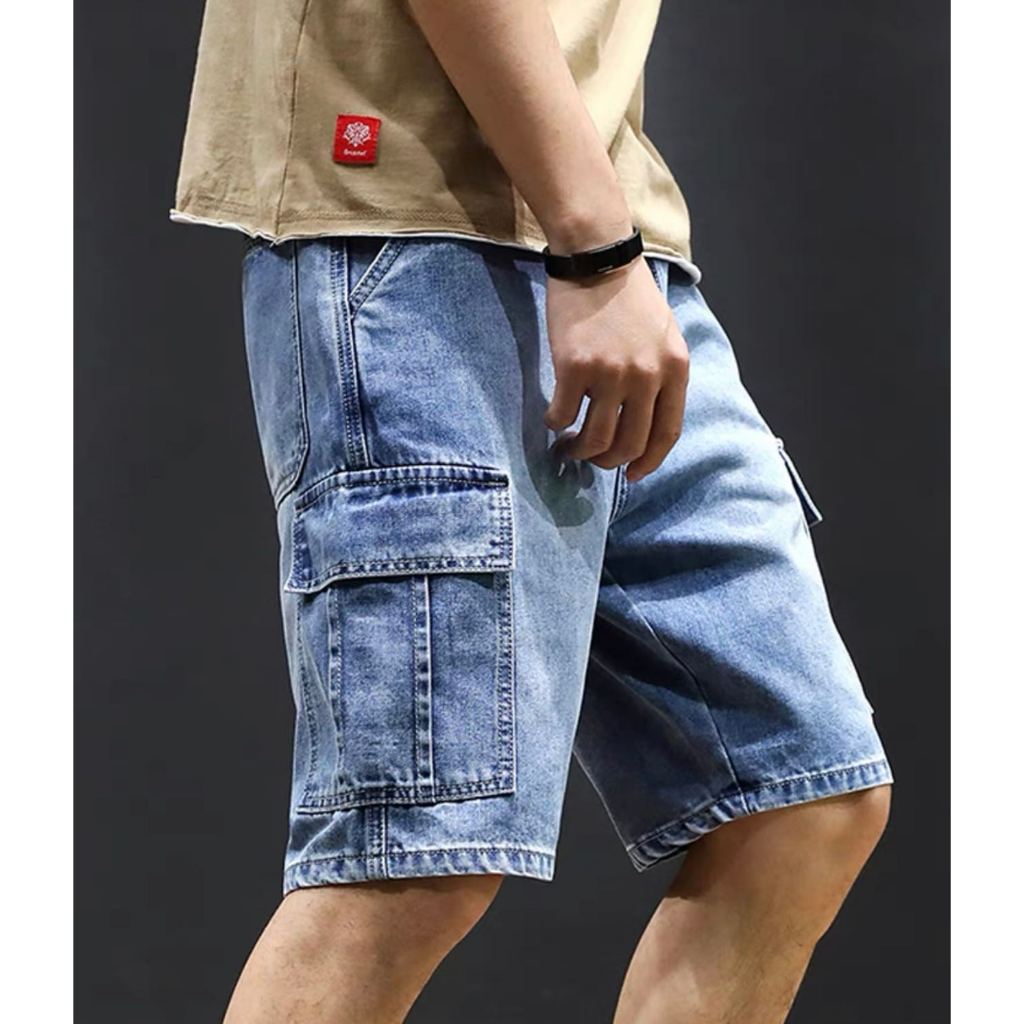 Mens Fashion good quality six pocket cargo denim maong shorts for mens ...