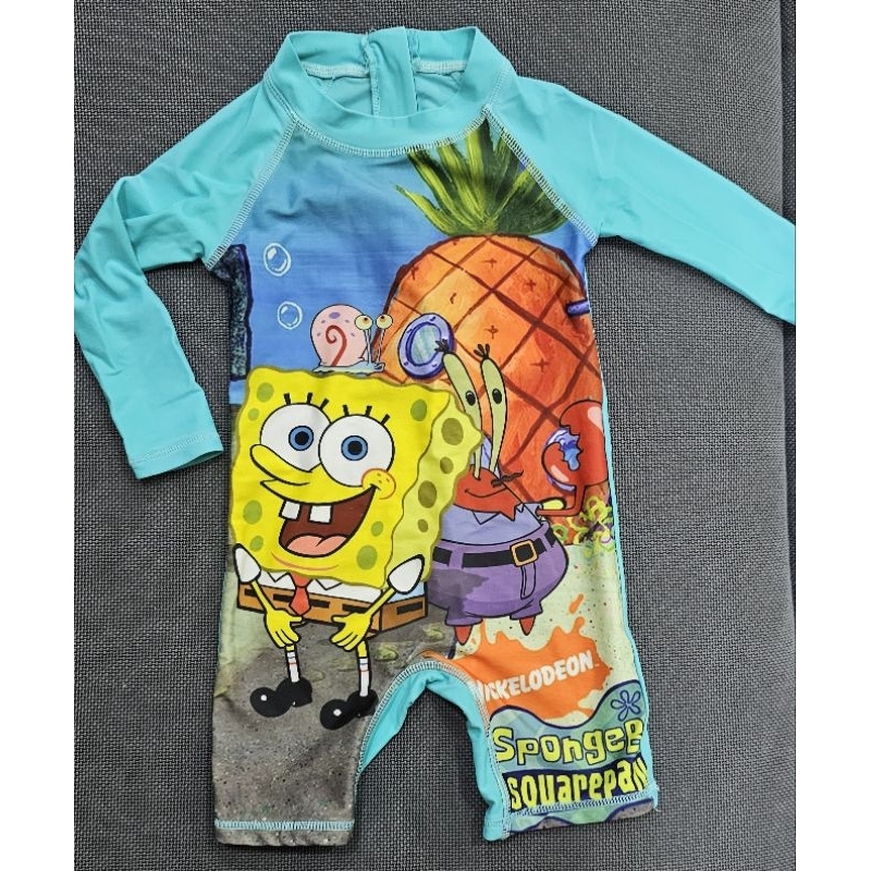 SpongeBob Squarepants Boy's Swim Zipper Rashguard (preloved) | Shopee ...