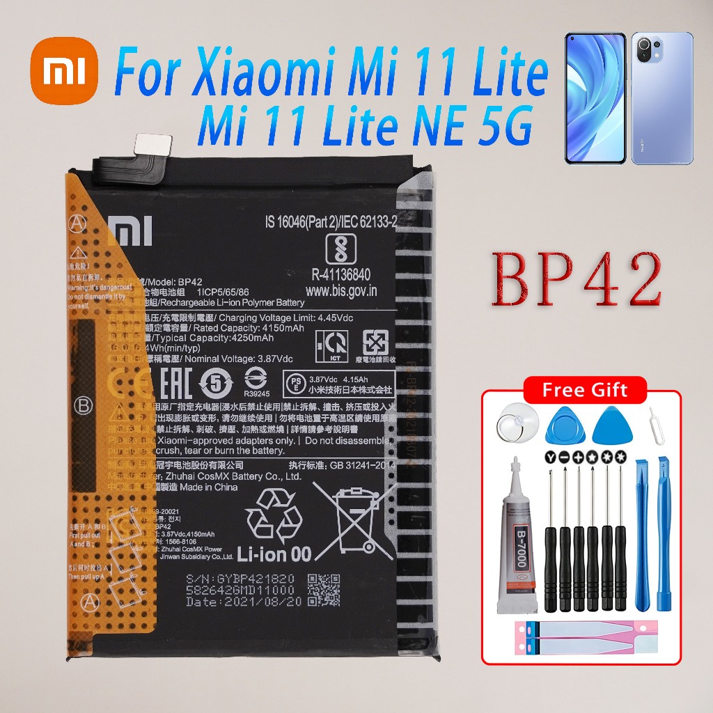 BP42 4250mAh Battery For Xiaomi Mi 11 Lite/Mi 11 Lite NE 5G Phone ...