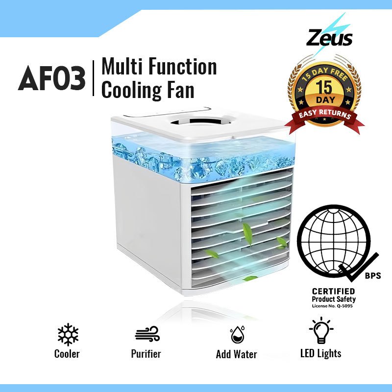 Zeus AF-03 AIR COOLER Mini Air Conditioner Fan Home Desktop Small Car ...