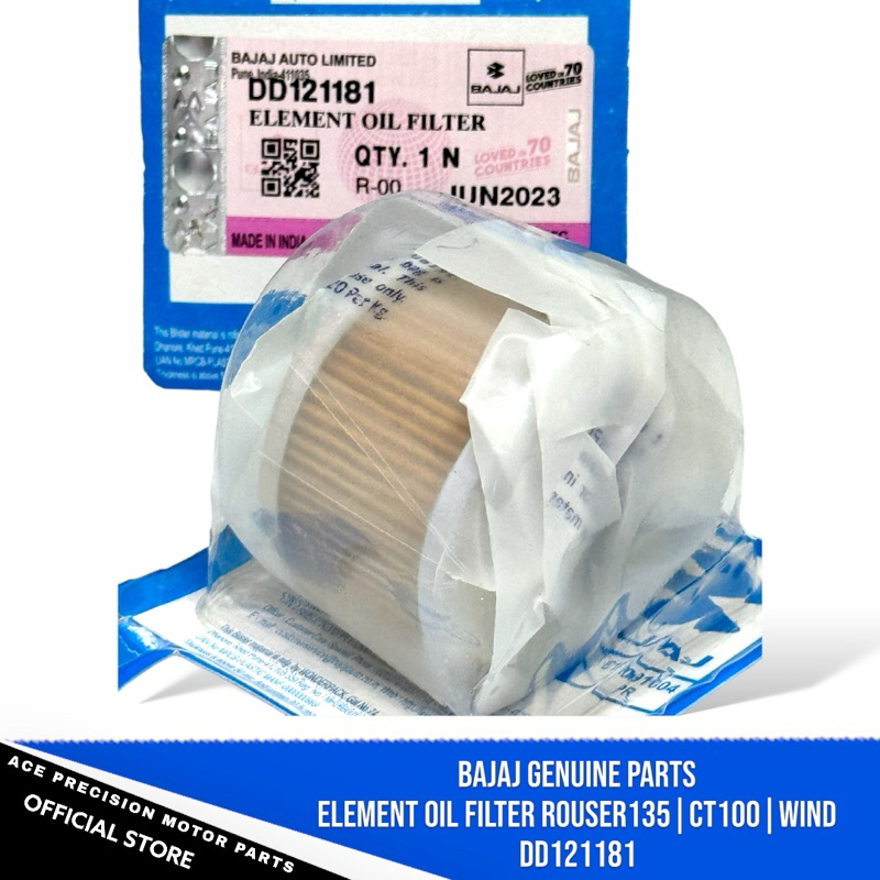 OIL FILTER ROUSER135/CT150/WIND125 DD121181 BAJAJ GENUINE | Shopee ...