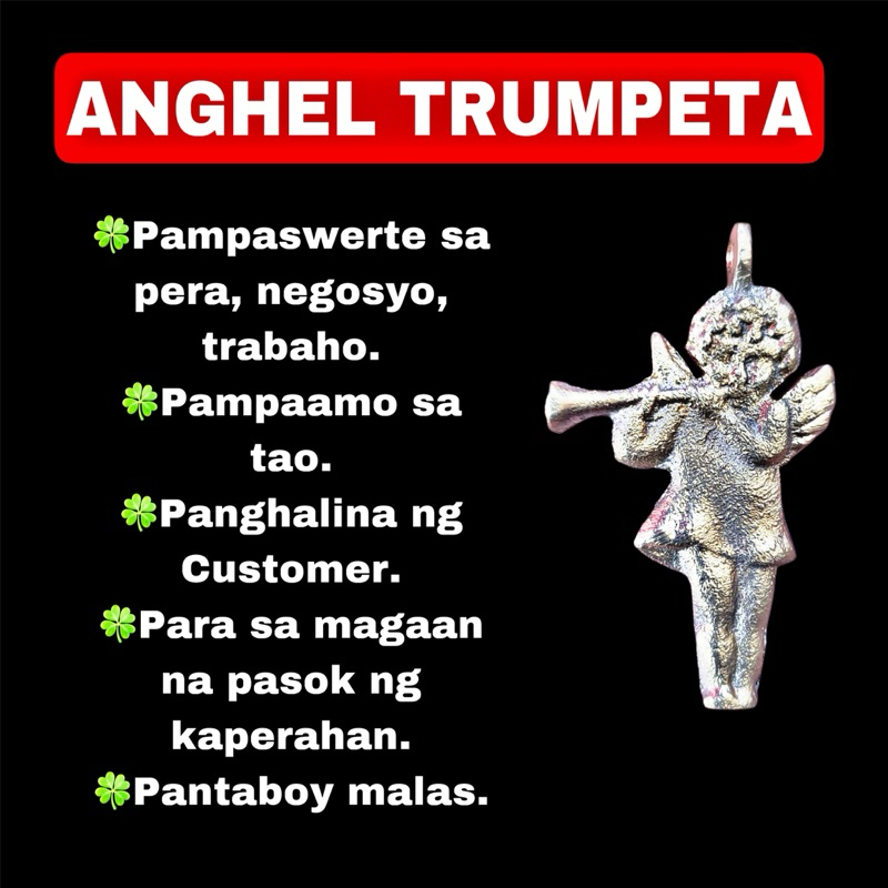 Anghel may hawak Trumpeta pampaswerte sa negosyo o trabaho, panawag ...