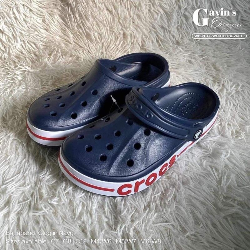 CROCS BAYABAND CLOG IN NAVY/PEPPER 100% ORIGINAL | Shopee Philippines
