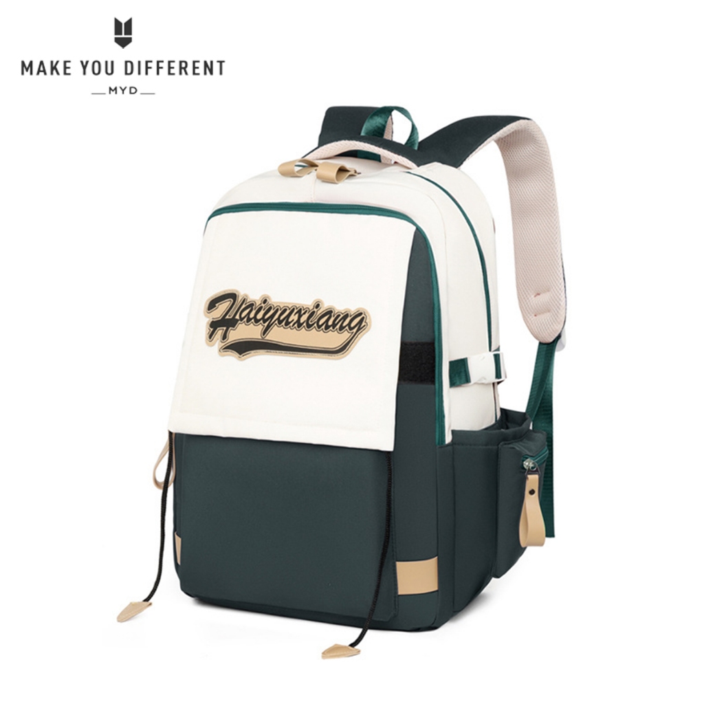 MYD Korean student waterproof backpack Couple school bag large capacity ...