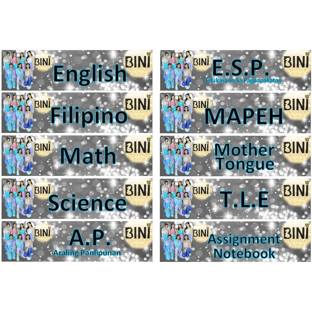 BINI NOTEBOOK STICKER LABEL GLOSSY PHOTO STICKER 2M | Shopee Philippines