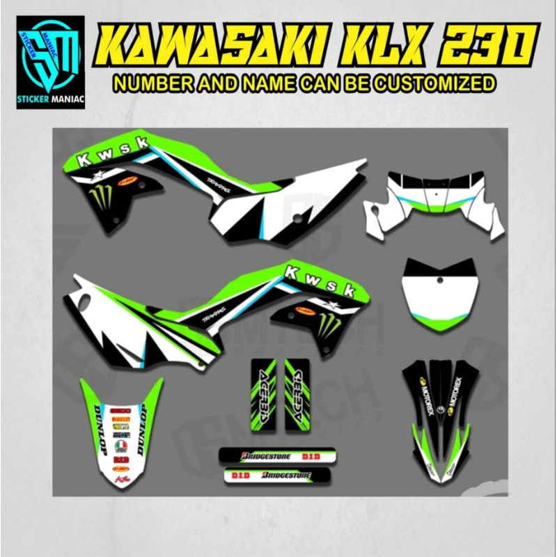 Kawasaki KLX 230 decals stickers, laminated | Shopee Philippines