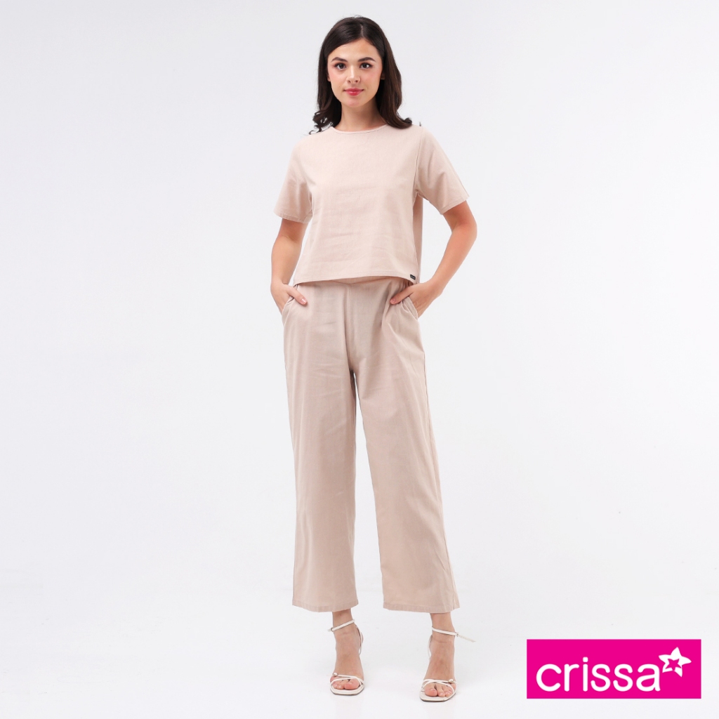 Crissa Cotton Linen Short Sleeves Terno Pants CLST29-0037 | Shopee ...
