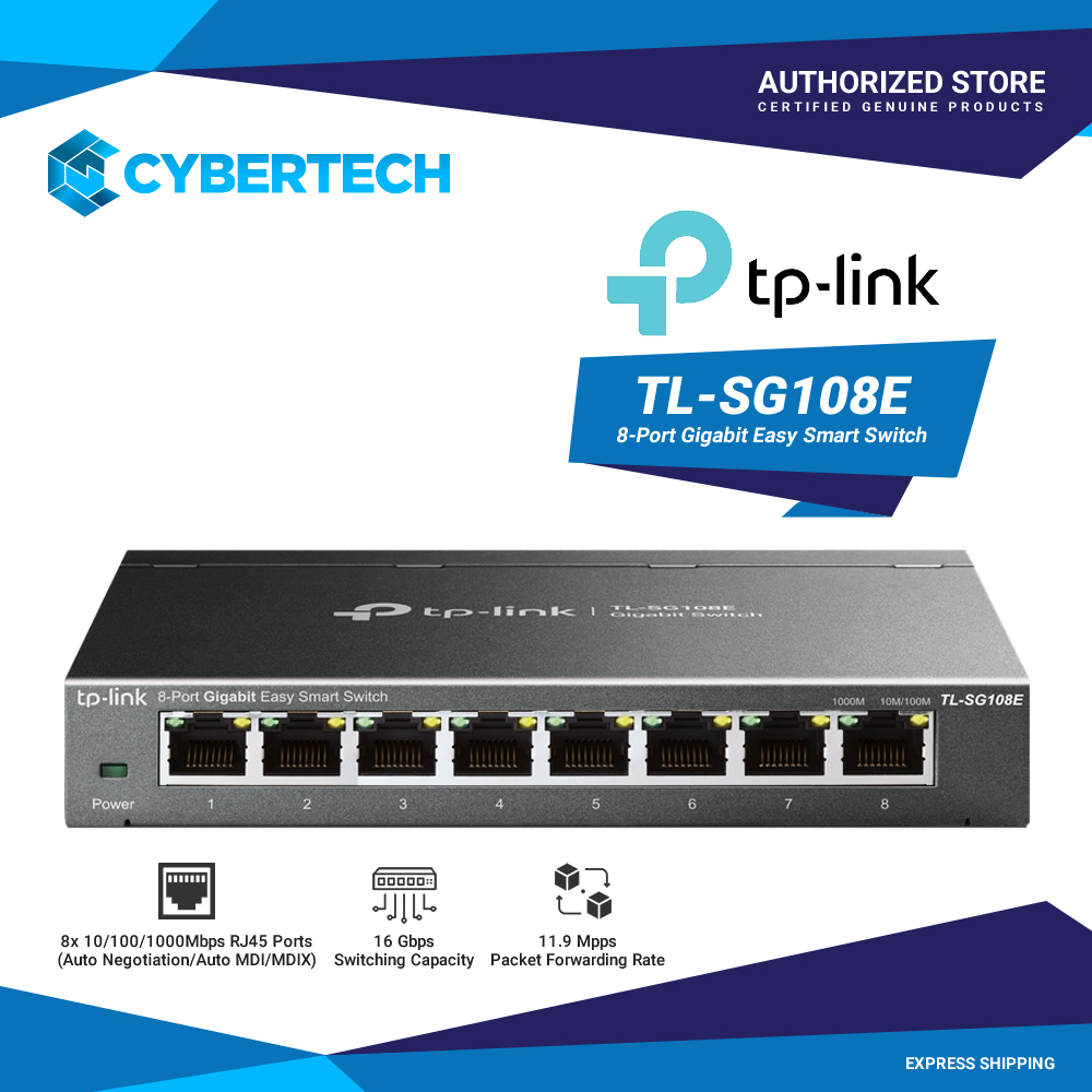 TP-Link TL-SG108E 8-Port Gigabit Easy Smart Switch | Shopee Philippines