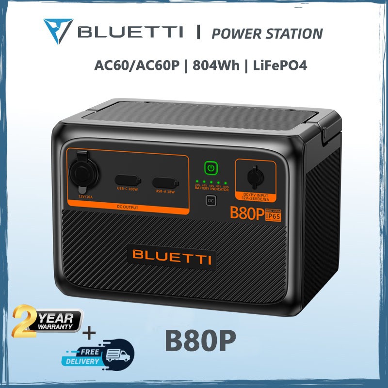 Bluetti B80P Portable Power Station 806Wh Suitable for AC60/AC60P Battery Expansion Pack Lifepo4 ...