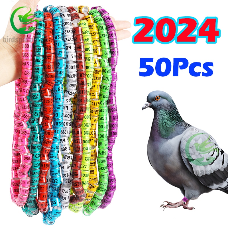 50Pcs 2024 Pigeons Foot Ring 8*11mm Pigeons leg ring with numbers ...