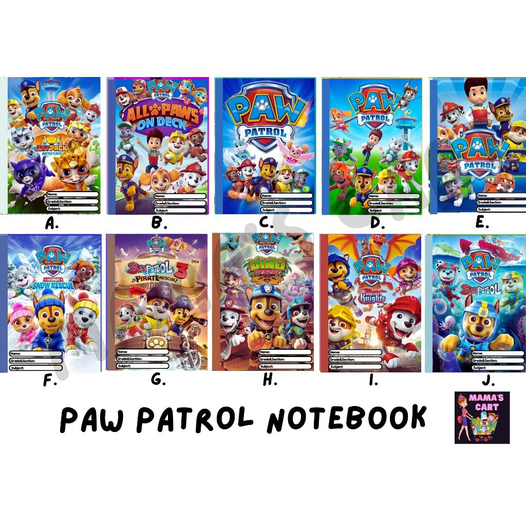PAW PATROL A5 NOTEBOOK (5.8" X 8.3") – LAMINATED COVER, NO PLASTIC ...
