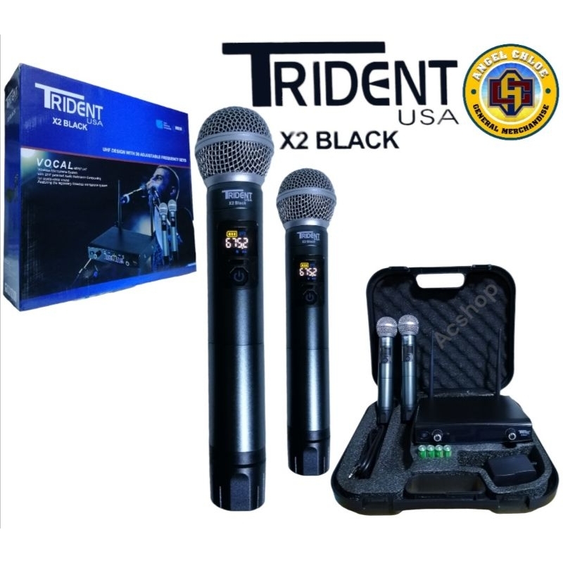 Trident X2-BLACK Dual Uhf wireless Microphone system Features with 30 ...