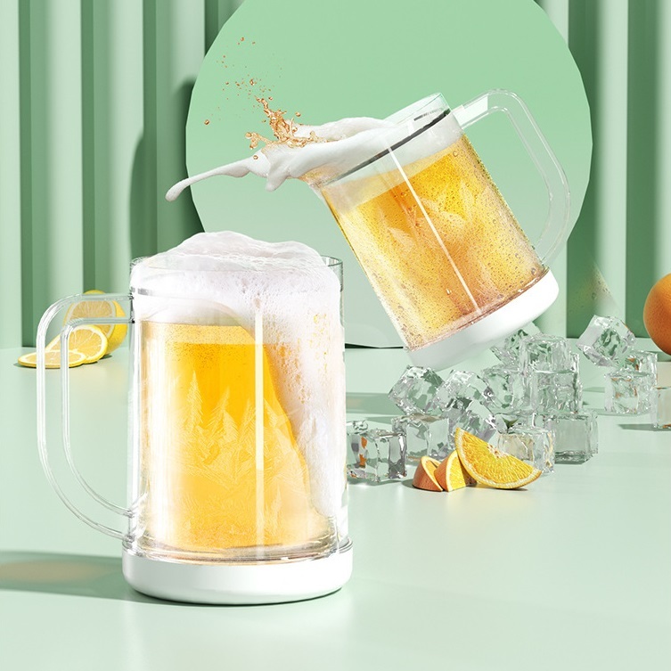 Freezing Beer Mug Double Layer Liquid Refrigerator Frozen Cup Cold ...