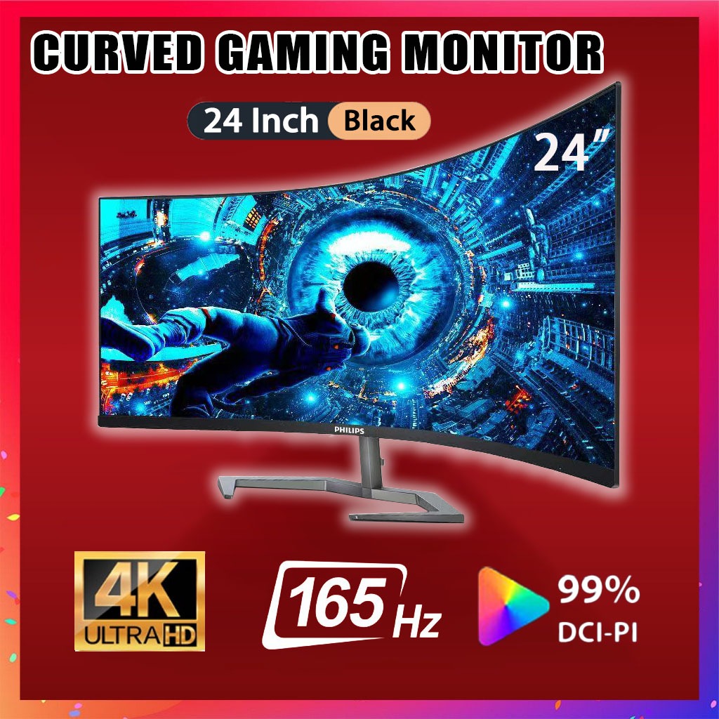 EXPOSE 24 Inch Gaming Monitor 165Hz 100Hz Curved Display Computer ...