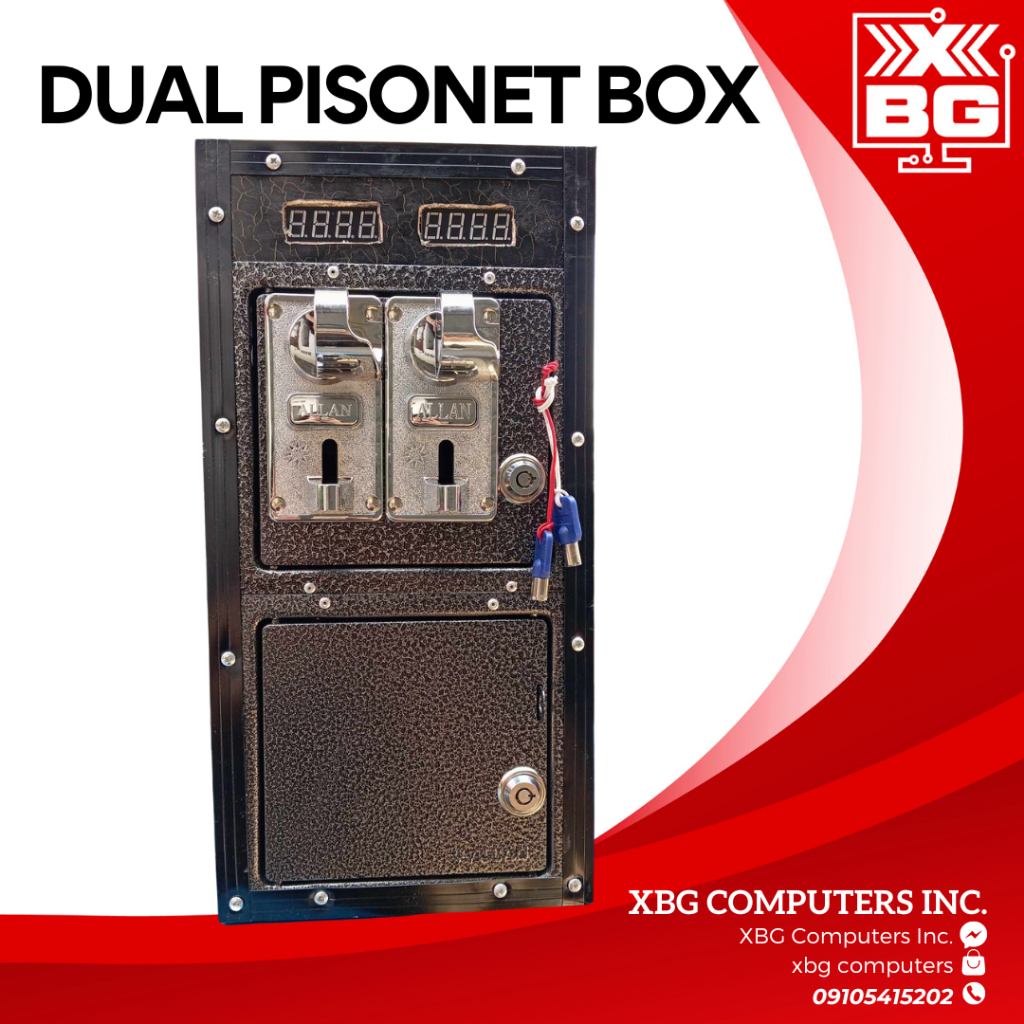 DUAL PISONET BOX WITH COINSLOT TIMER COIN DOOR 2-GANG SOCKET PLUG ...