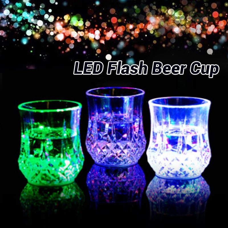 Flash Light Up Cups Activated Multicolor LED Glowing Wine Glasses for ...