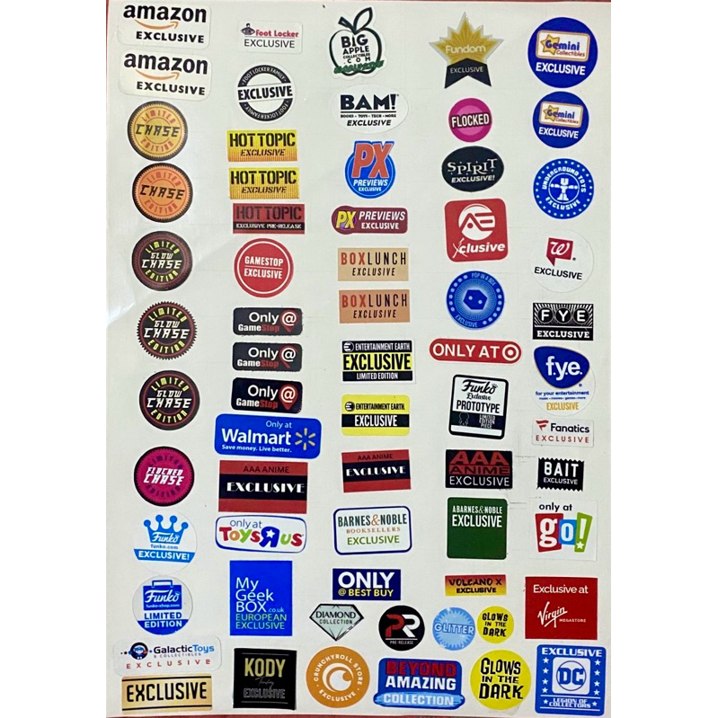 Funko Pop Replacement Sticker Exclusive (Buy 1 take 2 Strictly Same ...