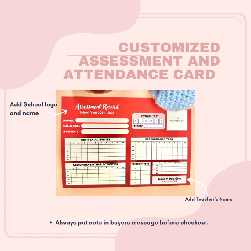 Customized Assessment and Attendance Record for Teachers and Students ...