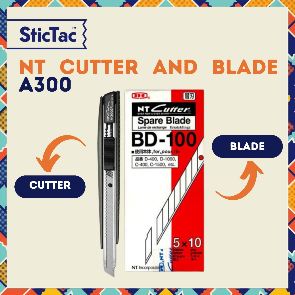 NT CUTTER AND SPARE BLADE A300 | Shopee Philippines