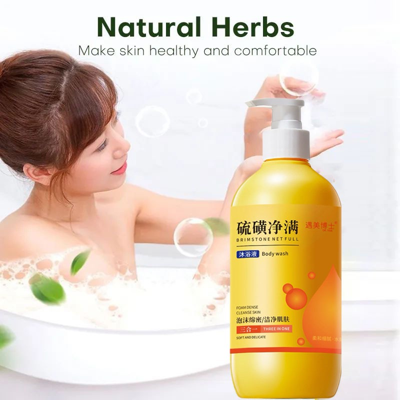 Sulfur Mite Removal Shower Gel Whitening body wash Psoriasis Eczema acne Moisturizing Skin care ...