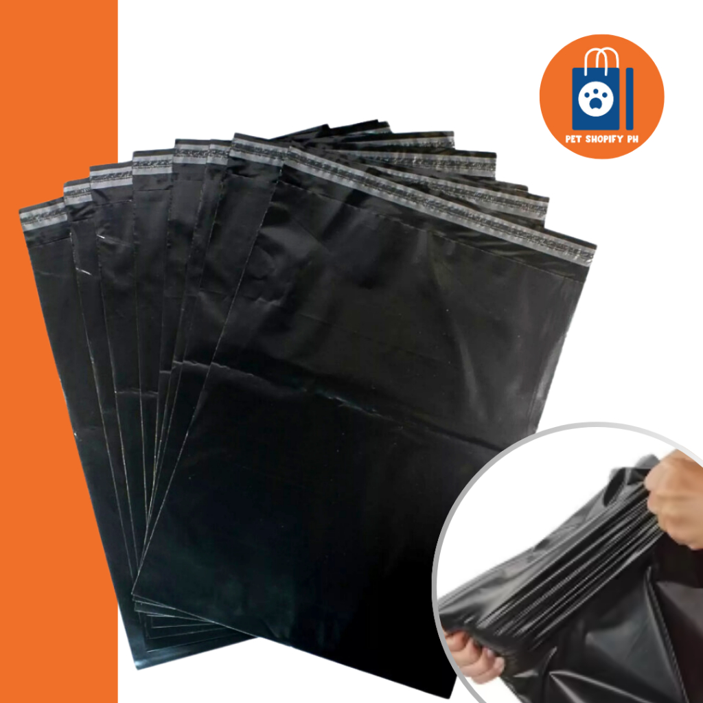 Small Black Plain Courier Pouch Thick Poly mailer Plastic Packaging ...