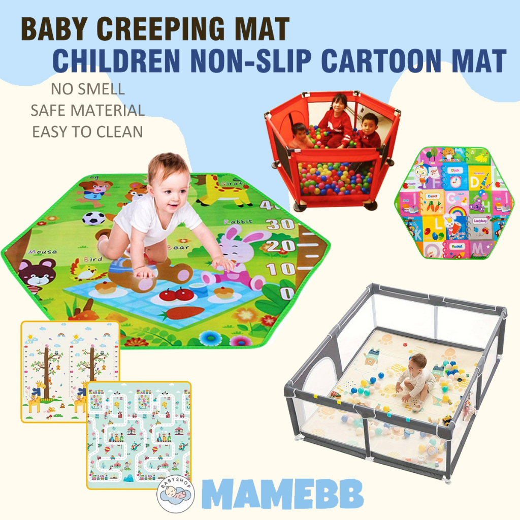 Baby creeping mat children non-slip cartoon waterproof pad random ...
