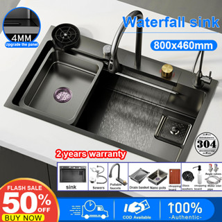 kitchen sink SUS304 stainless steel sink 4.0MM with waterfall pull-out ...