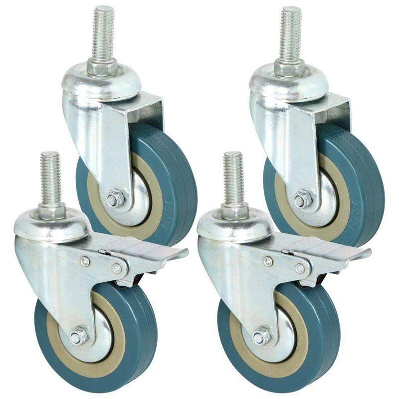 Screw Type Gray Rubber Wheel Casters 2" and 3" for Industrial ...