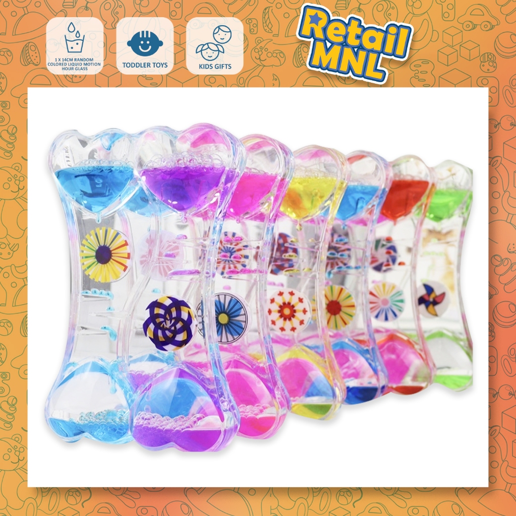 Retailmnl Double Colors Oil Hourglass Liquid Floating Motion Bubbles ...