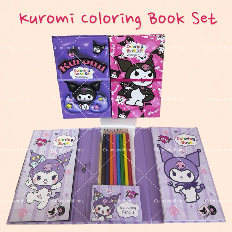Kuromi Character Design Coloring Hardboard Book Set Fun & Creative ...